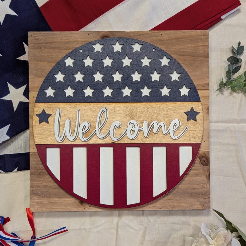 Round Welcome Sign - Etsy