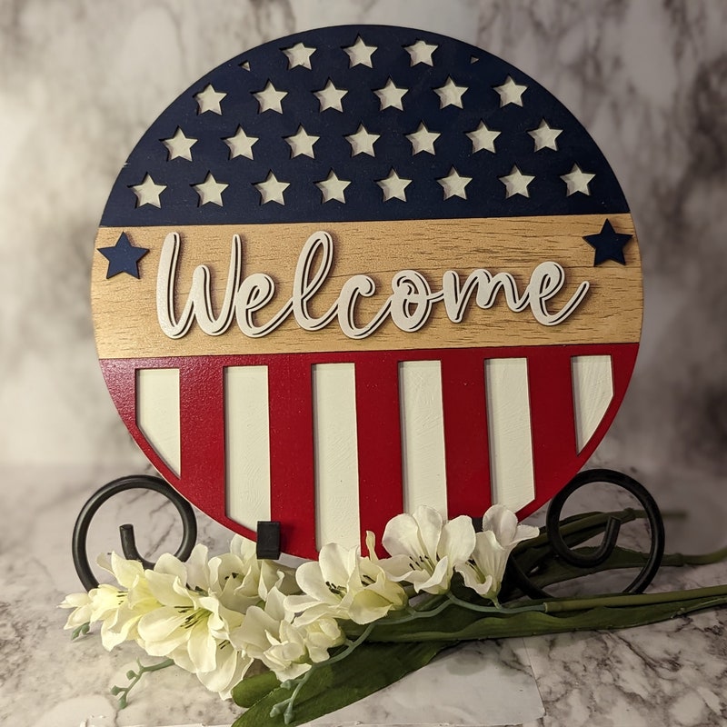 Round Welcome Sign - Etsy