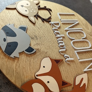 Custom Nursery Sign, Personalized Woodland Creatures Sign, Woodland ...