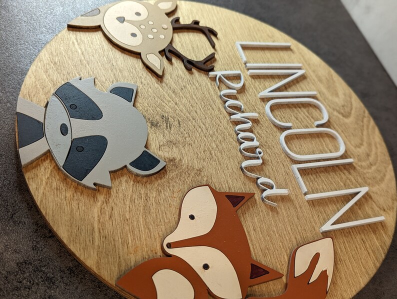 Custom Nursery Sign Personalized Woodland Creatures Sign - Etsy