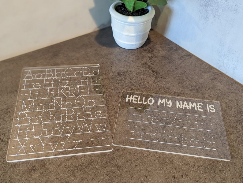 Acrylic Handwriting Tracer Tracing Pad Kid's Handwriting - Etsy