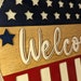 Patriotic American Flag Welcome Sign: Hand-painted Wood Round - Etsy