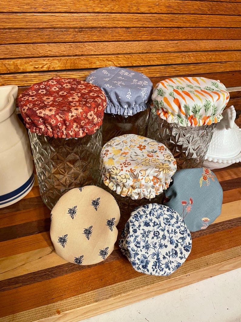 Handmade Reusable Fabric Jar Cover - Etsy