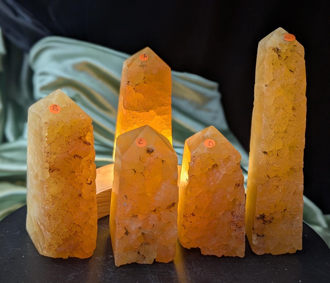 Rare Golden Calcite Towers ~ Gold Calcite Raw Edged Towers ~ Hand ...
