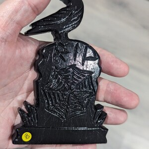 Natural Black Jade Raven on Tombstone Carving Halloween - Etsy