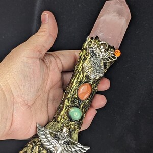 Crystal Point Altar Broom With Charms and Tumbles Protection Broom ...