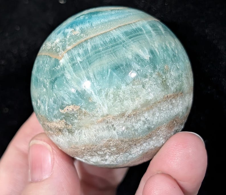 Blue Aragonite Sphere With Quartz Vein - Etsy