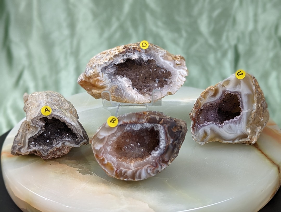 Brazilian Agate Quartz Geode Halves ~ Hollow Cut Polished Edge Geode - Etsy