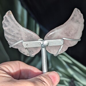 Crystal Angel Wing Pairs With Stand ~ Rose Quartz Wings ~ Larvikite ...