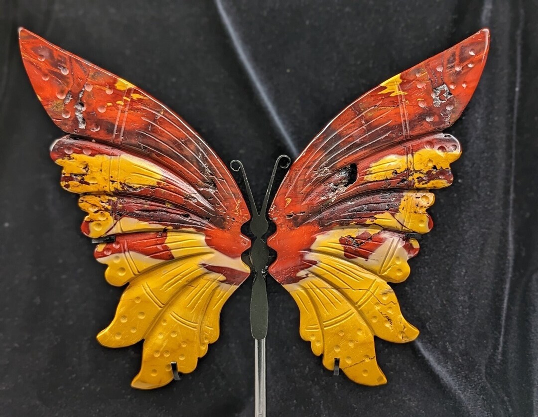 Large Hand Carved Mookaite Crystal Butterfly Mookaite Butterfly Wings ...