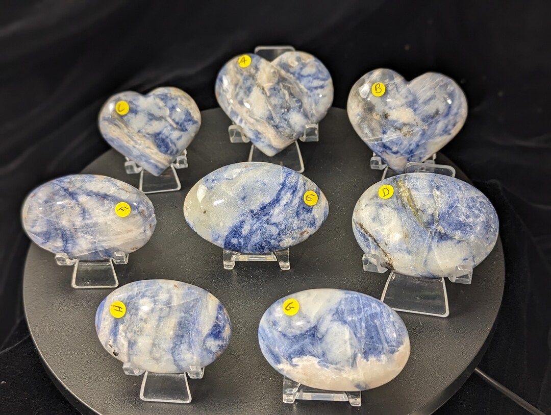 Hand Carved Afghanite Crystal Palms and Hearts - Etsy