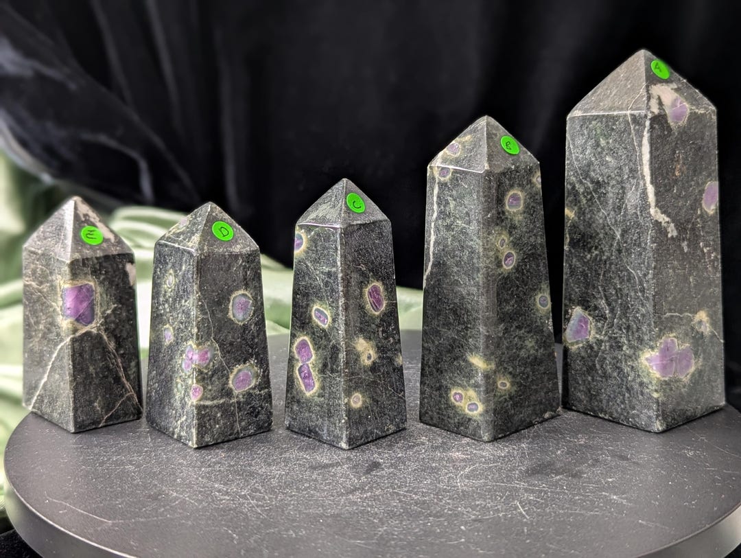 Ruby Zoisite Towers ~ Natural Crystal From Specimen ~ UV Reactive Tower ...