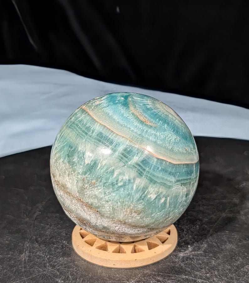 Blue Aragonite Sphere With Quartz Vein - Etsy