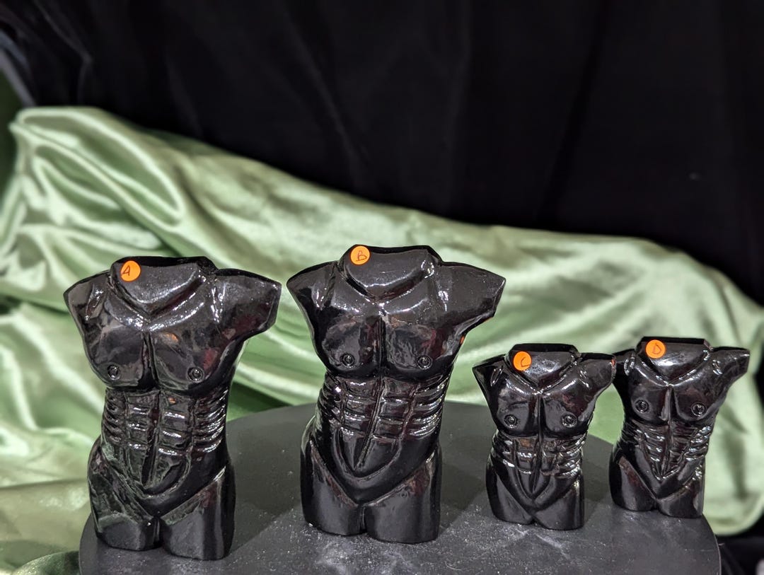Black Jade Male Torso Figurine ~ Black Jade Crystal Male Body ~ Hand ...