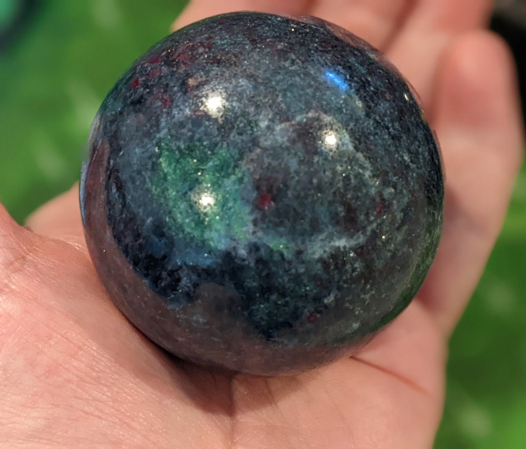 Natural Ruby Fuchsite in Kyanite Sphere UV Reactive Crystal Ball Ruby Fuchsite Orb - Etsy