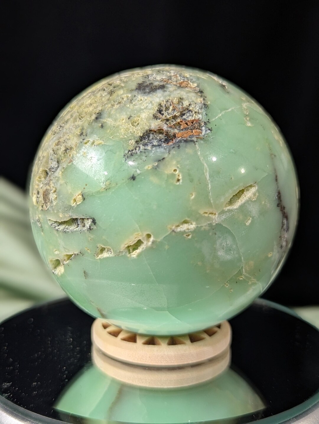 Chrysoprase Sphere Chrysoprase Crystal Ball Natural Chrysoprase Crystal ...