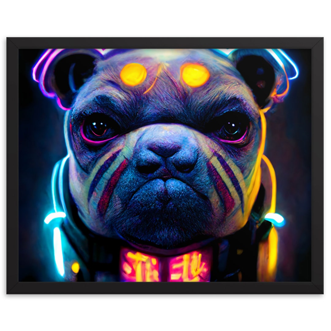 Cyberpunk Bulldog Wall Art for Teen Boys, Frenchie Bulldog for Home ...