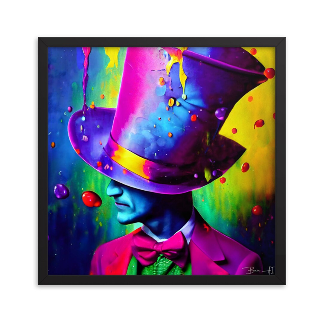 Top Hat Color Splash Beautiful Wall Art Hanging Colorful Modern Design ...