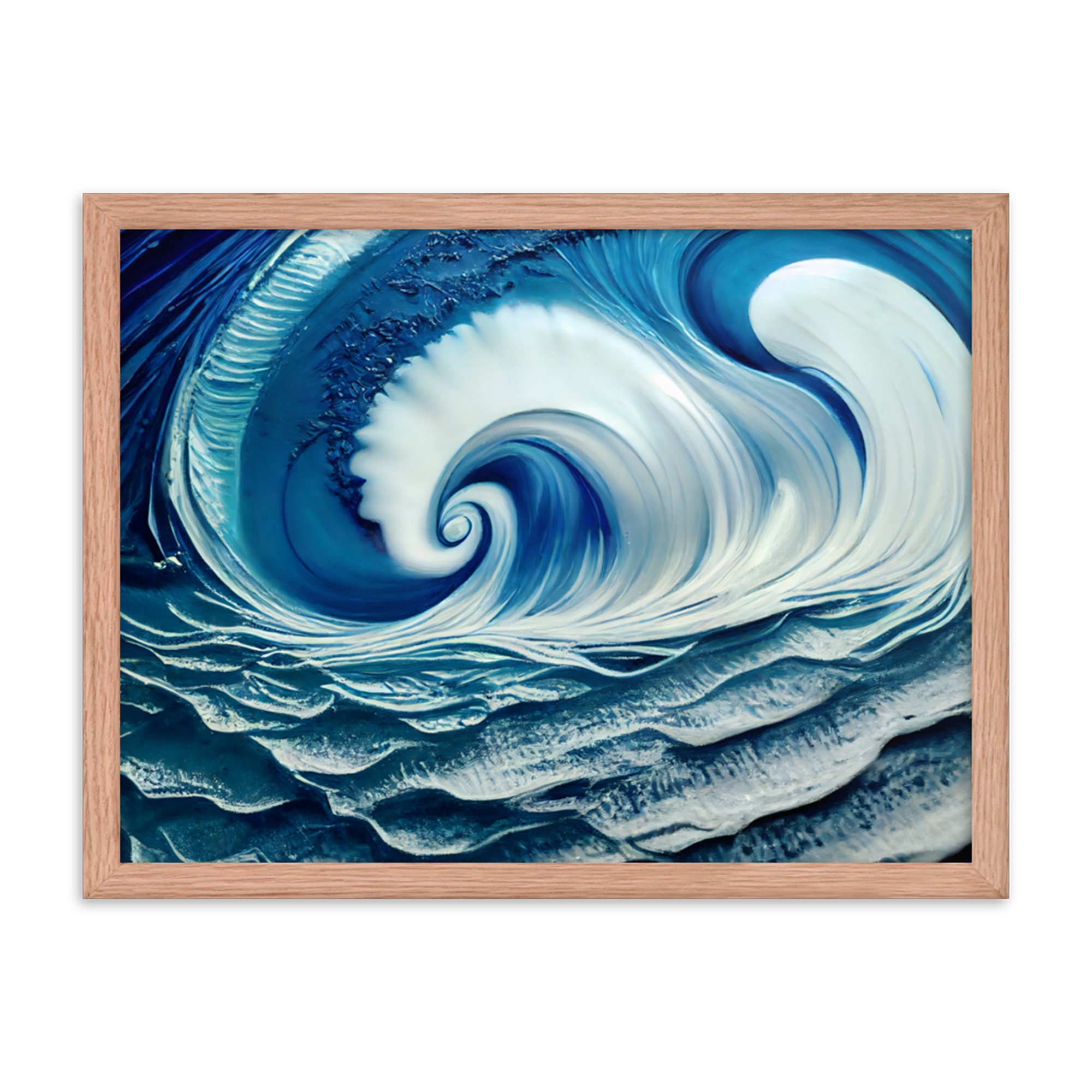 Blue Barrel Ocean Wave Painting for Wall Decore, Big Waves Famed Extra ...