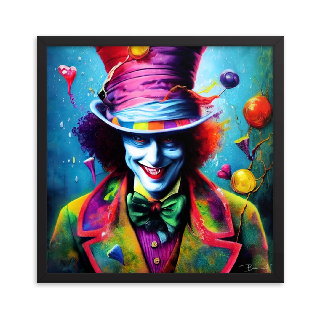 Mad Hatter Painting for Wall Shelves Decore, Abstract Gaming Toddler ...