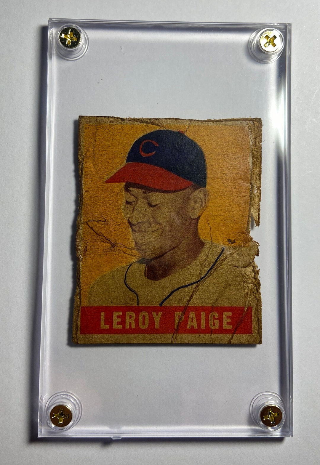 Leroy Satchel Paige Baseball Card Yellow Front Satchel Paige - Etsy