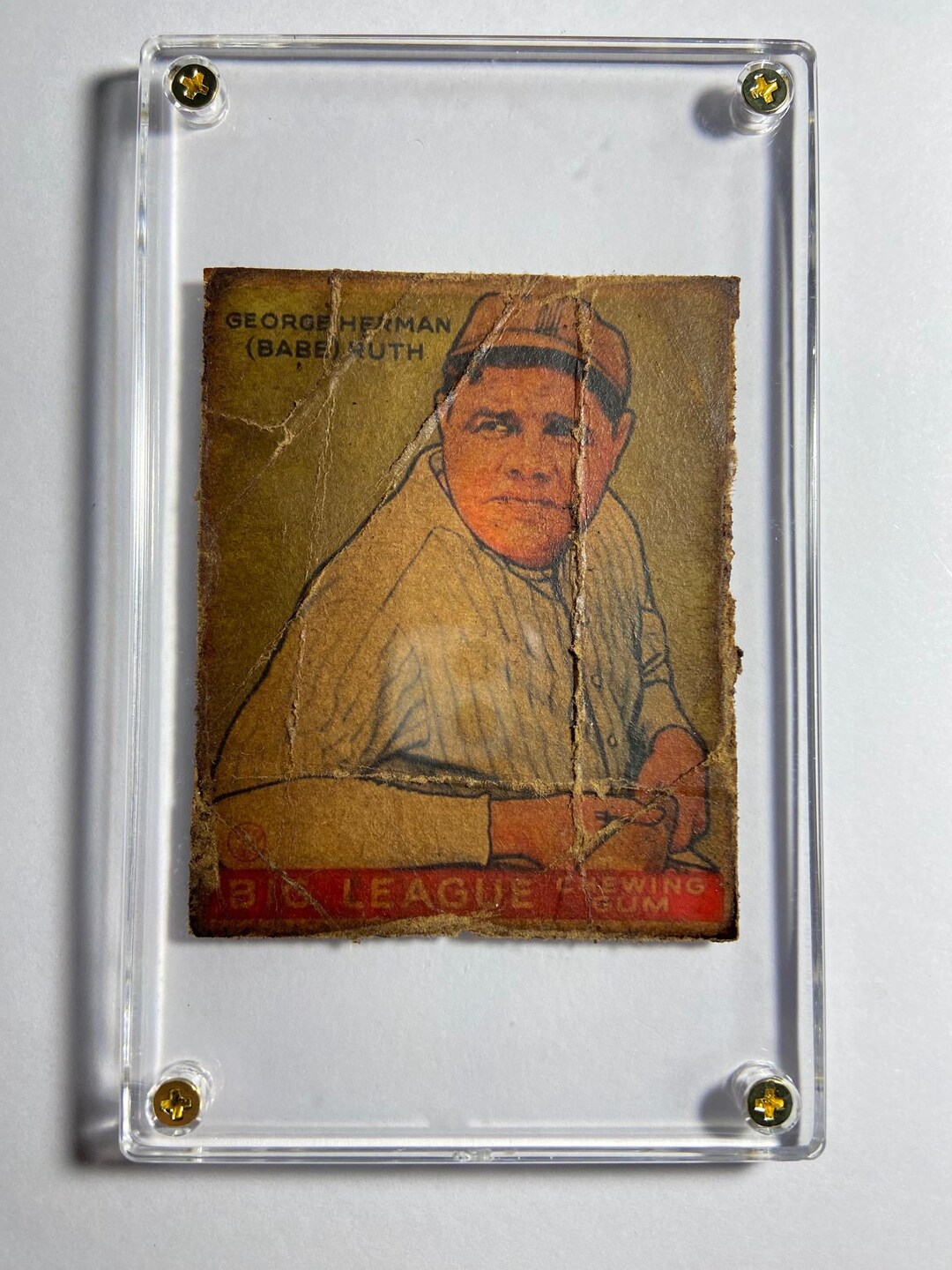 George Herman "babe" Ruth - Baseball Card - Nicknamed "the Bambino" and ...