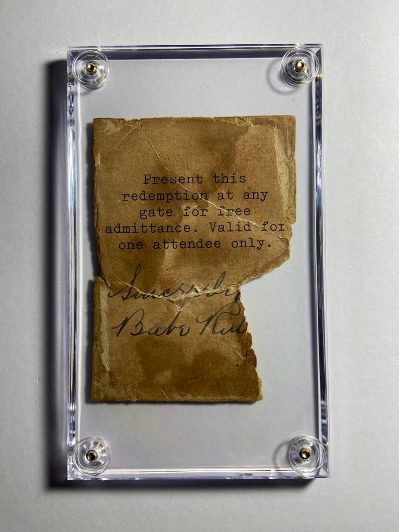 George Herman "babe" Ruth Baseball Card - Sent to St. Mary's Industrial ...