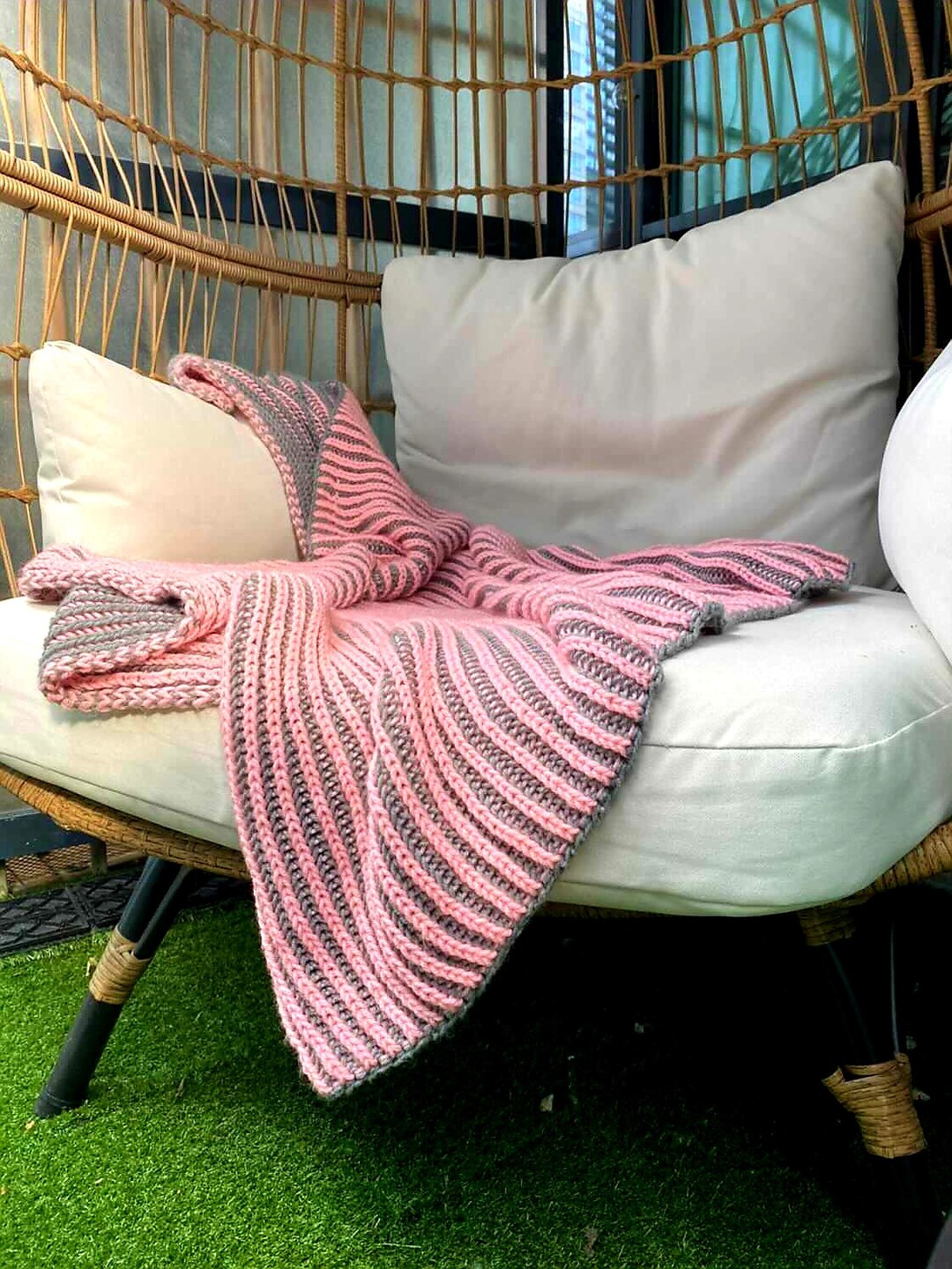 Two Colour Fisherman's Rib Throw Blanket - Etsy