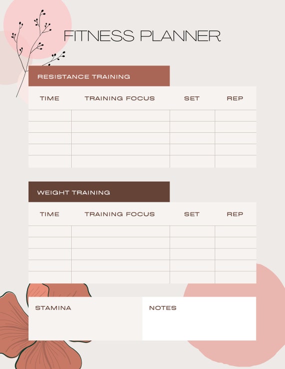 Printable Fitness Planner Digital Template Completely - Etsy
