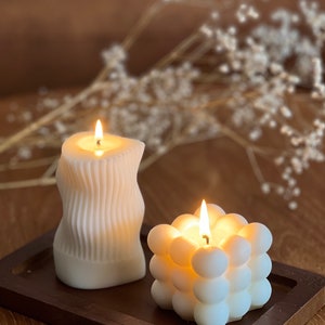 Wavy Candle Aesthetic Decor Luxury Candle Soy Wax Unscented Gift ...