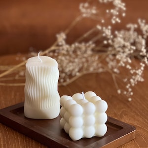 Wavy Candle Aesthetic Decor Luxury Candle Soy Wax Unscented Gift ...