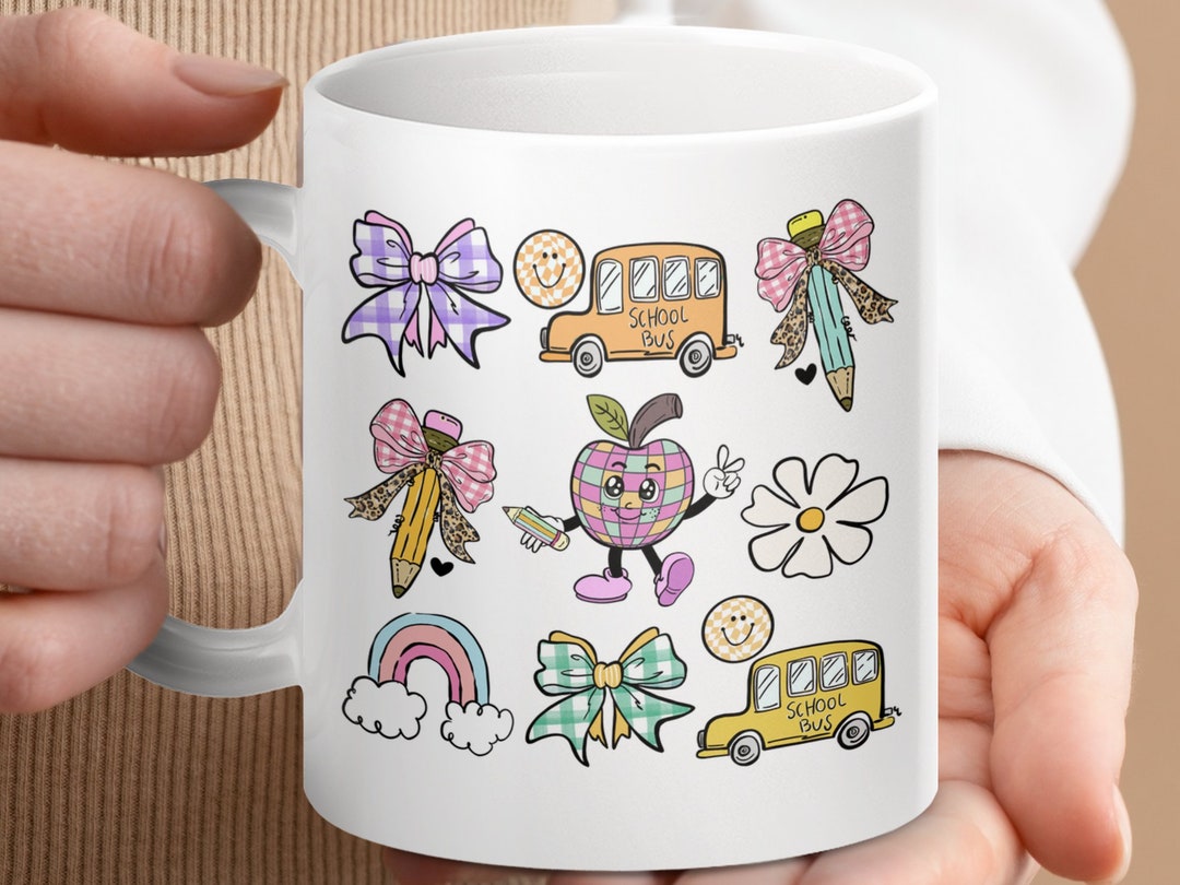 Cute Back to School Mug, Fun School Supplies Mug, Adorable School Bus ...