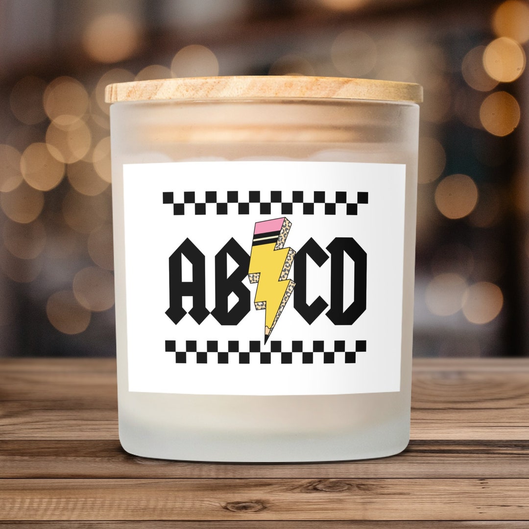 Retro Lightning Bolt Candle, ABCD Design Candle, 80s Theme Candle ...