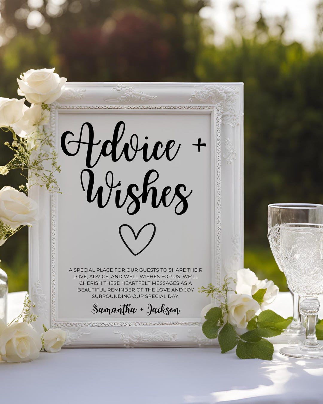 Advice and Wishes Wedding Sign Template, Advice for the Bride and Groom ...