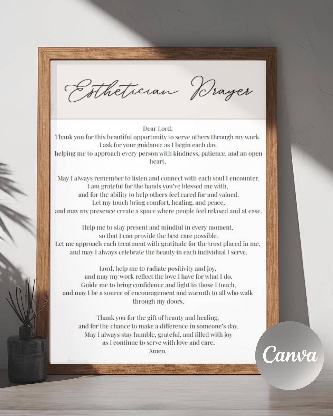 Esthetician Prayer, Gift for New Esthetician, Esthetician Wall Art, Spa ...