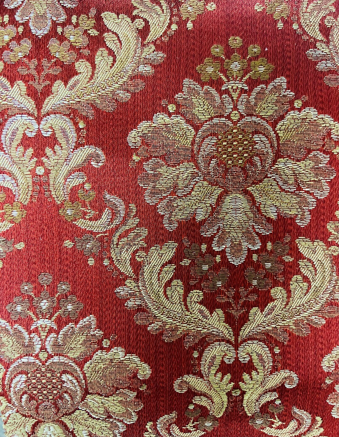 Traditional Italian Red Damask Tapestry Upholstery Fabric for - Etsy