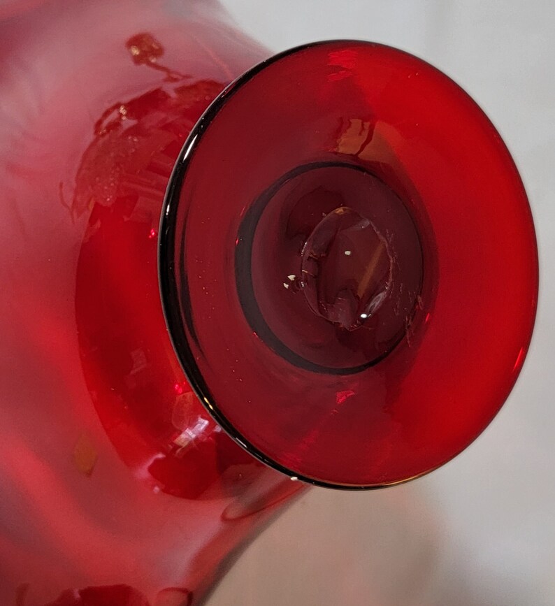 Vintage Art Deco Pairpoint Selenium Ruby Red Glass Fan Vase - Etsy