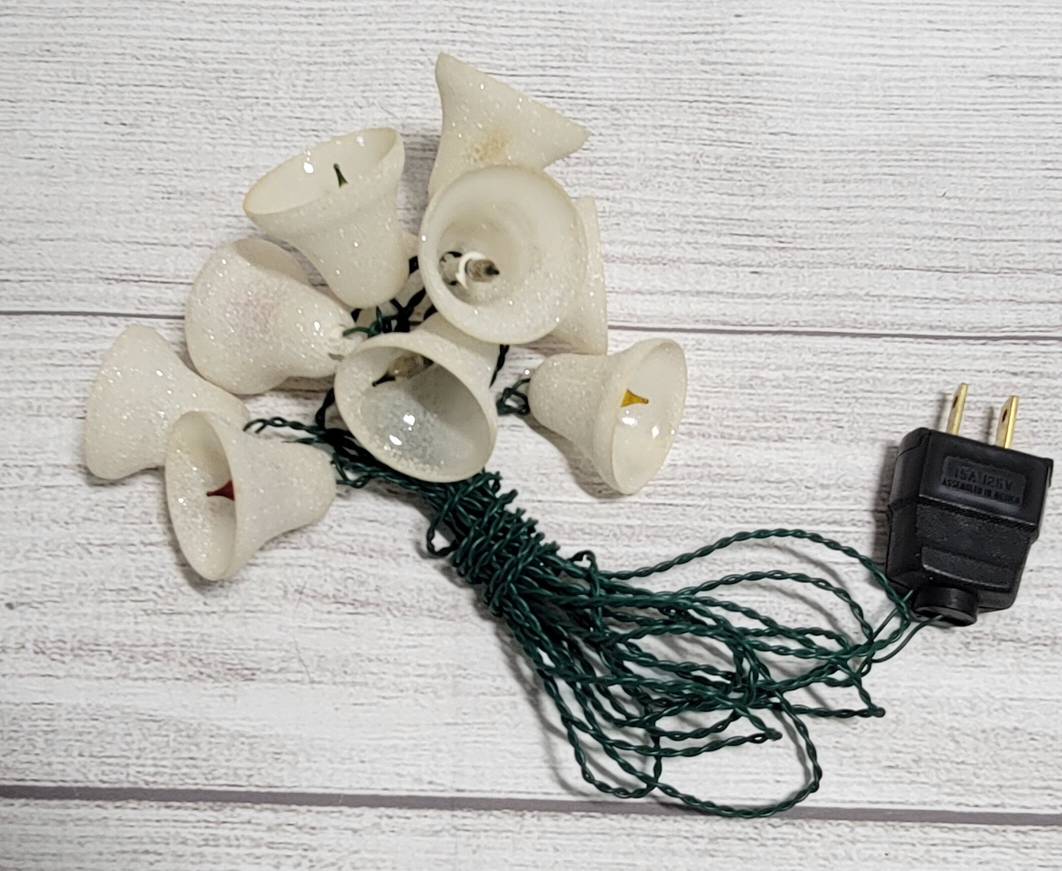 Vintage Unmarked 10 Bell Lights Multi Color Plastic Textured 11' 4 Long ...