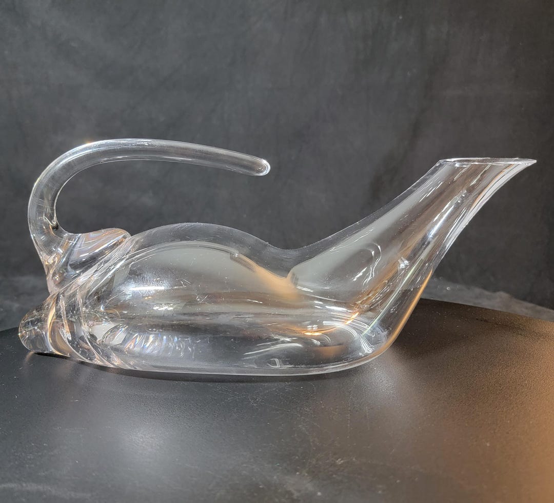 Riedel Crystal Duck Wine Decanter Beautiful Design Handle Spout Carafe ...