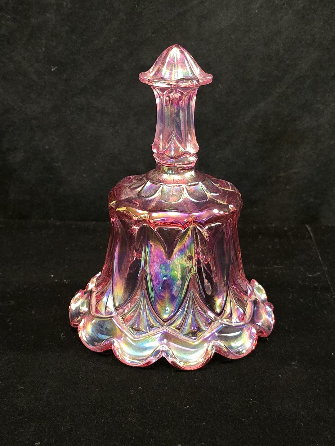 Vintage Fenton Carnival Glass Velva Rose Stretch Pink Iridescent ...