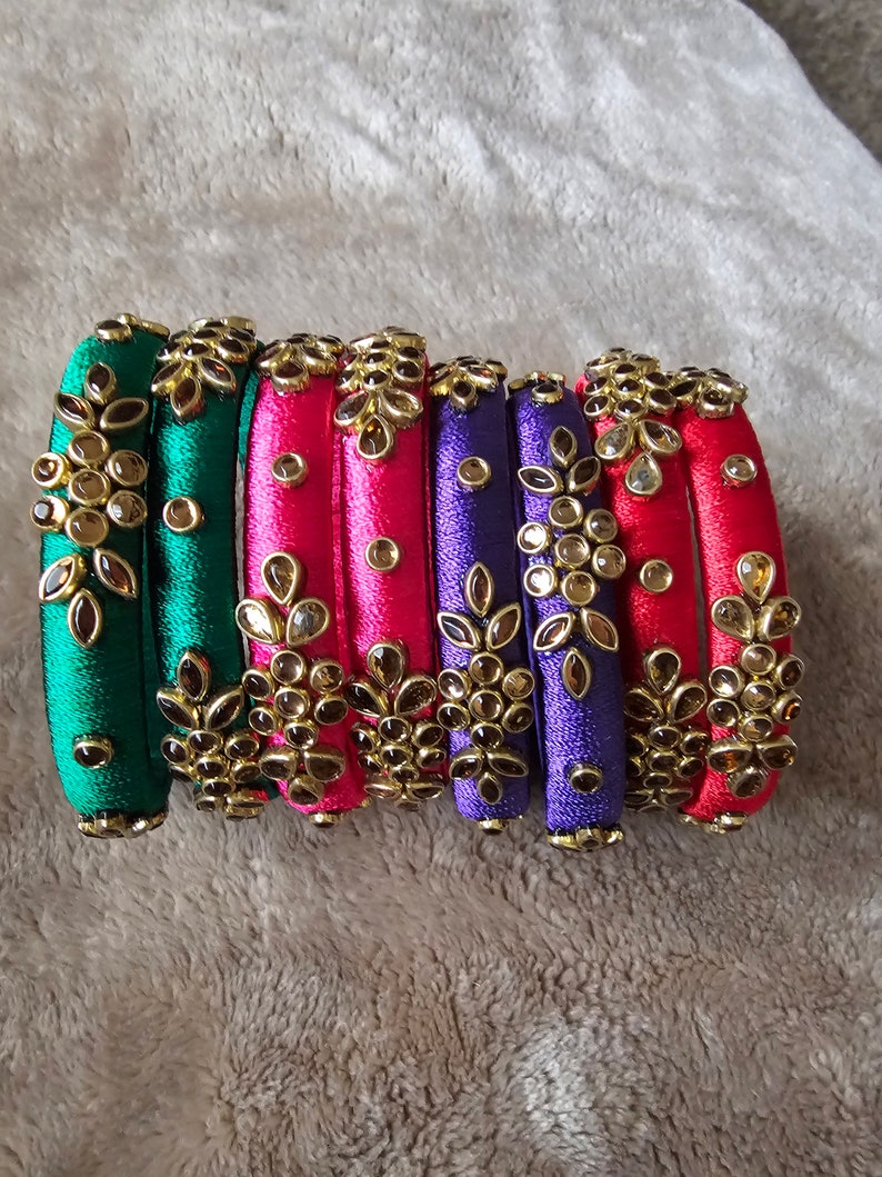 Silk Thread Bangles - Etsy