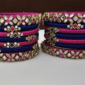 Silk Thread Kundan Bangles - Etsy
