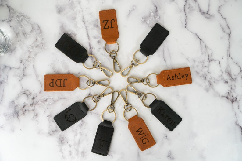 Personalized Leather Keychain, Custom Leather Keychain, Key Ring ...