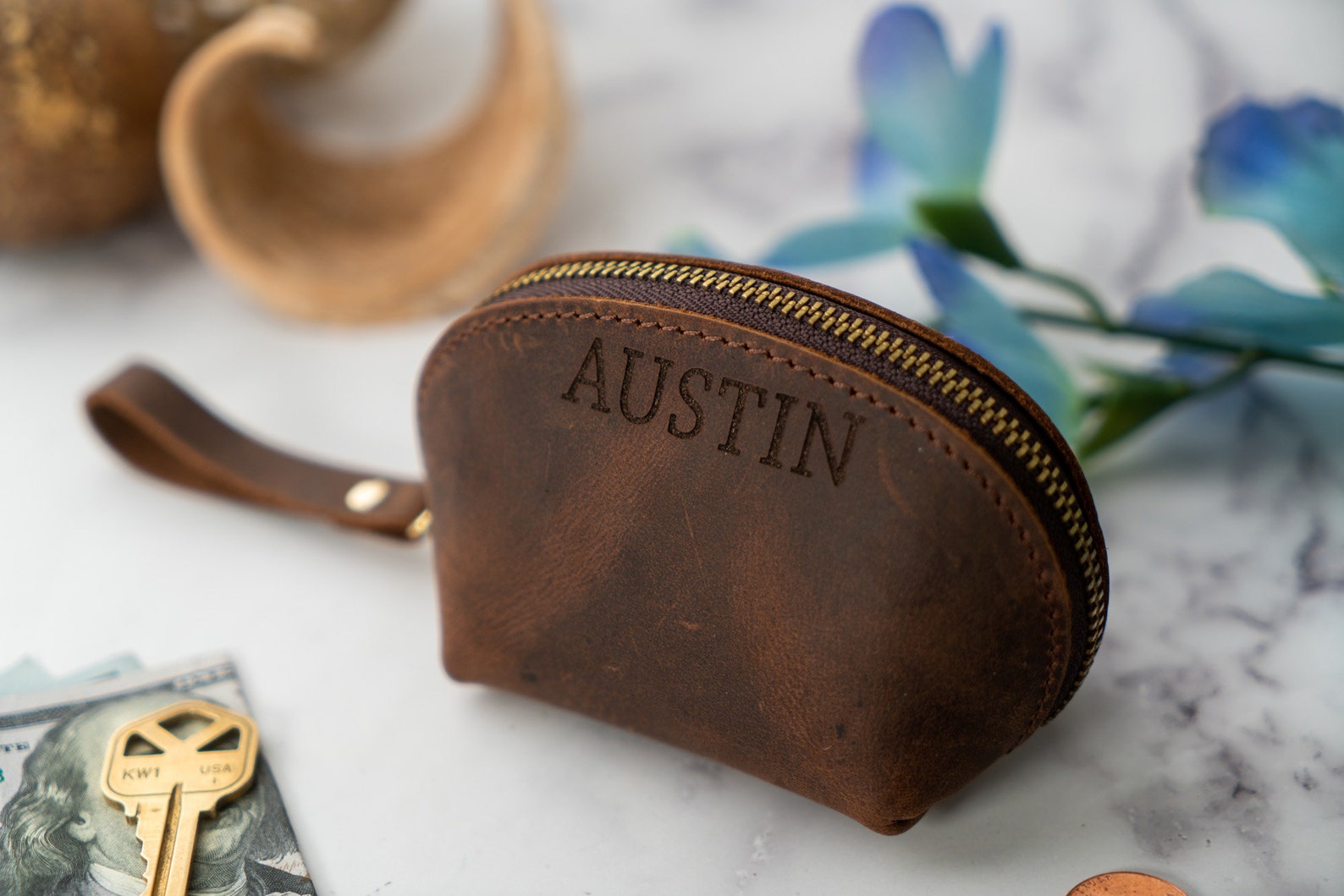 Personalized Coin Pouch, Custom Leather Coin Purse, Coin Pouch ...