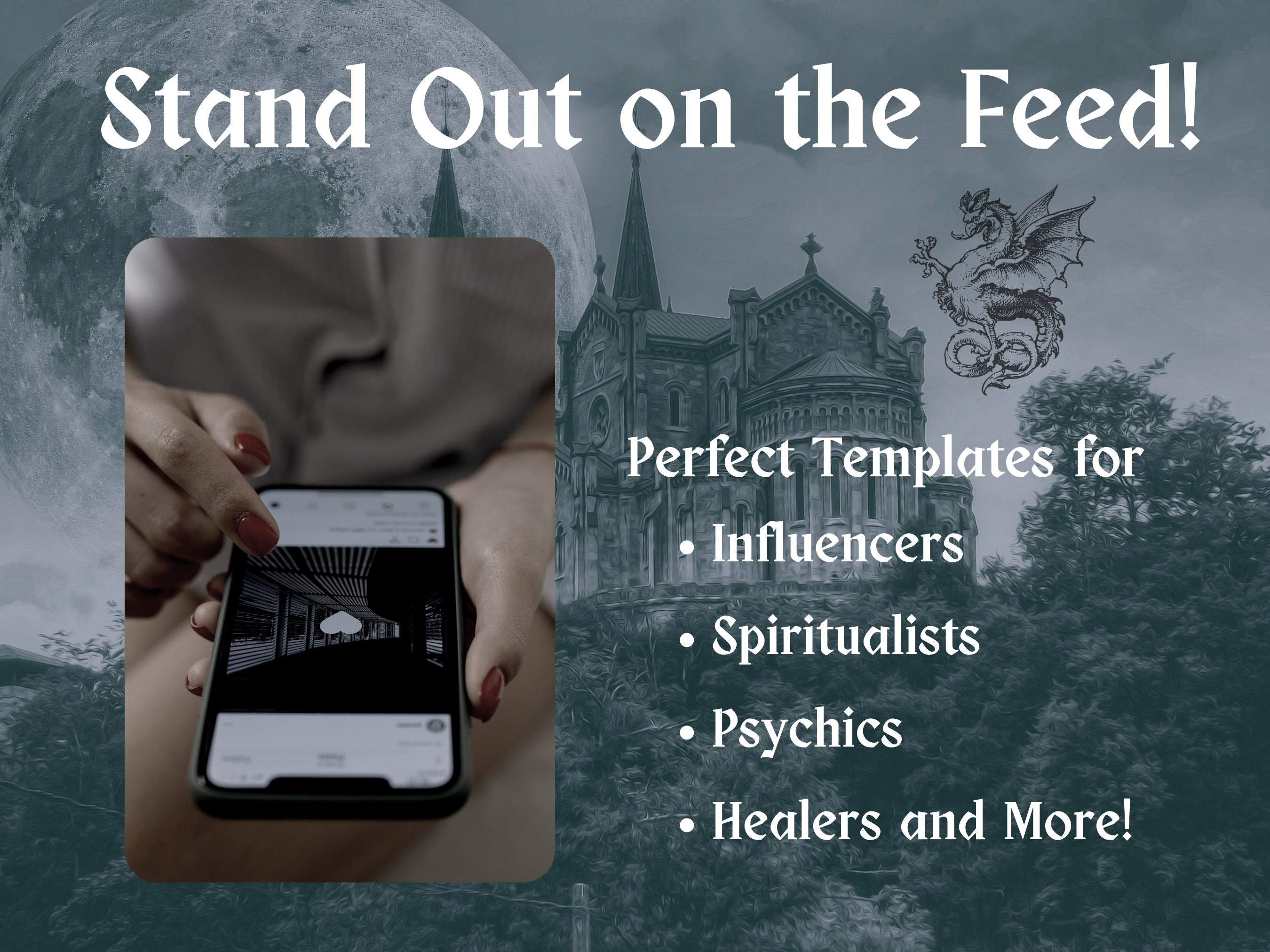 Witchy Instagram Post Templates, Canva Designs, Magical Instagram ...