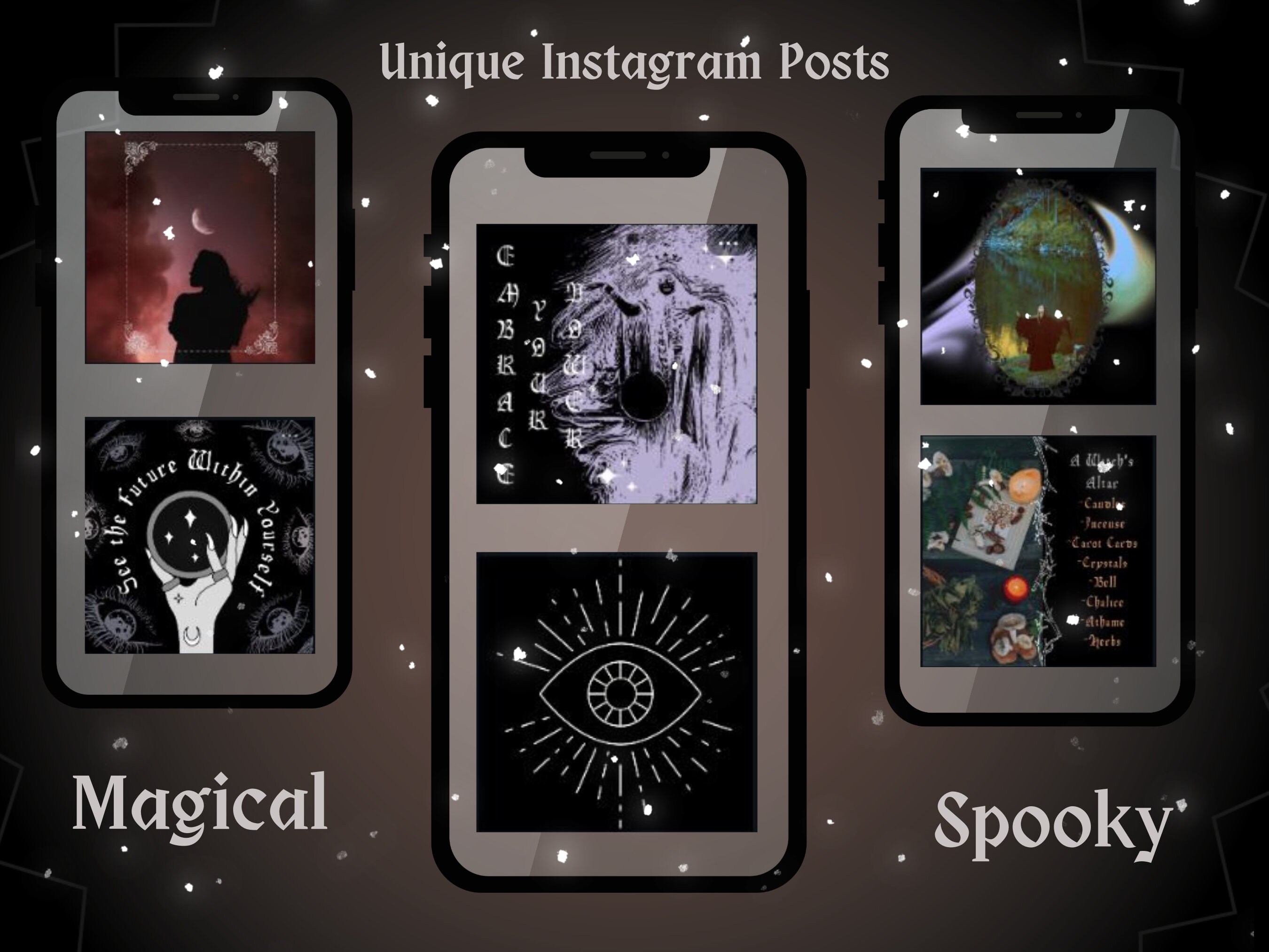Witchy Instagram Post Templates, Canva Designs, Magical Instagram ...
