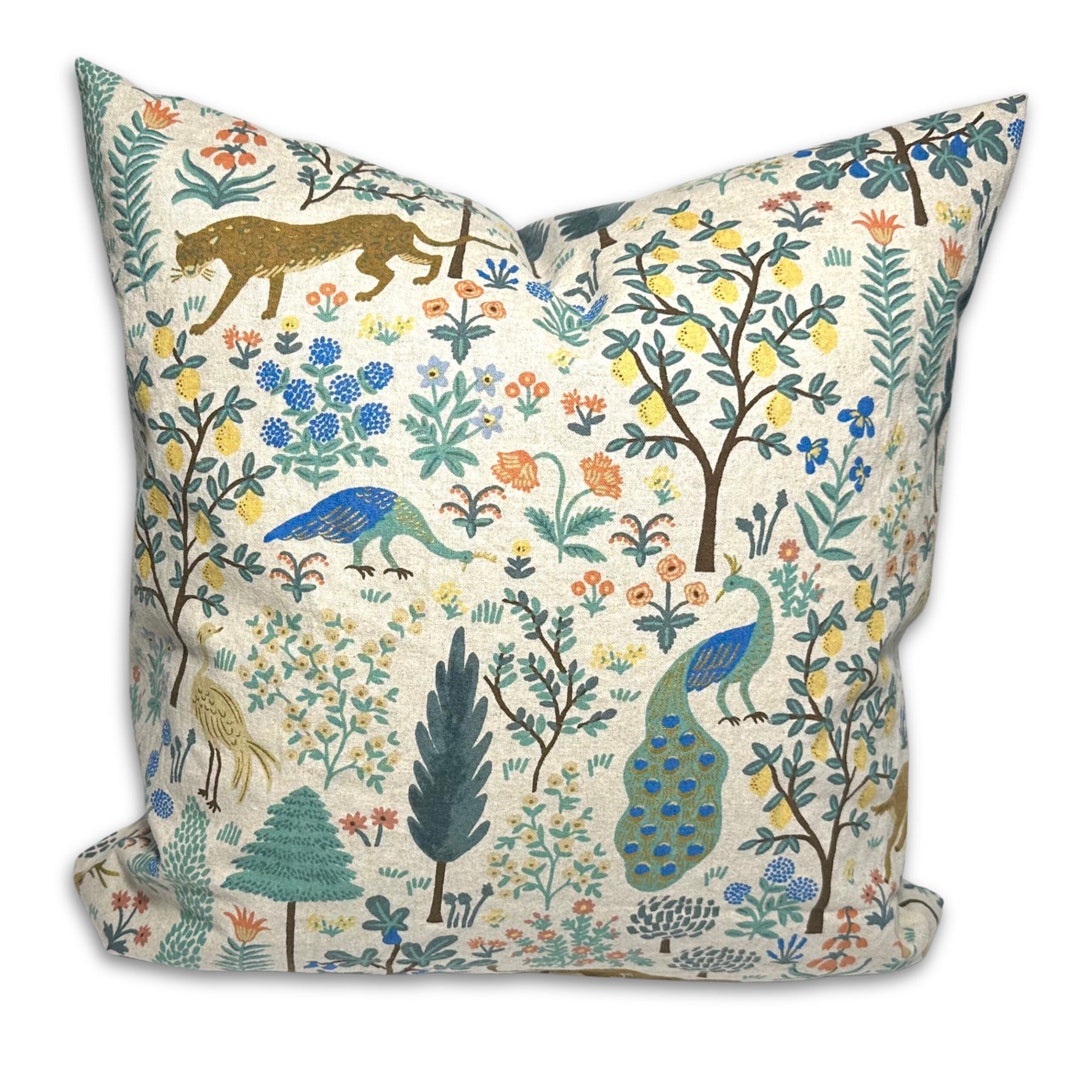 Canvas Rifle Paper Co Menagerie Pillow Cover Large Jungle Ivory Home ...