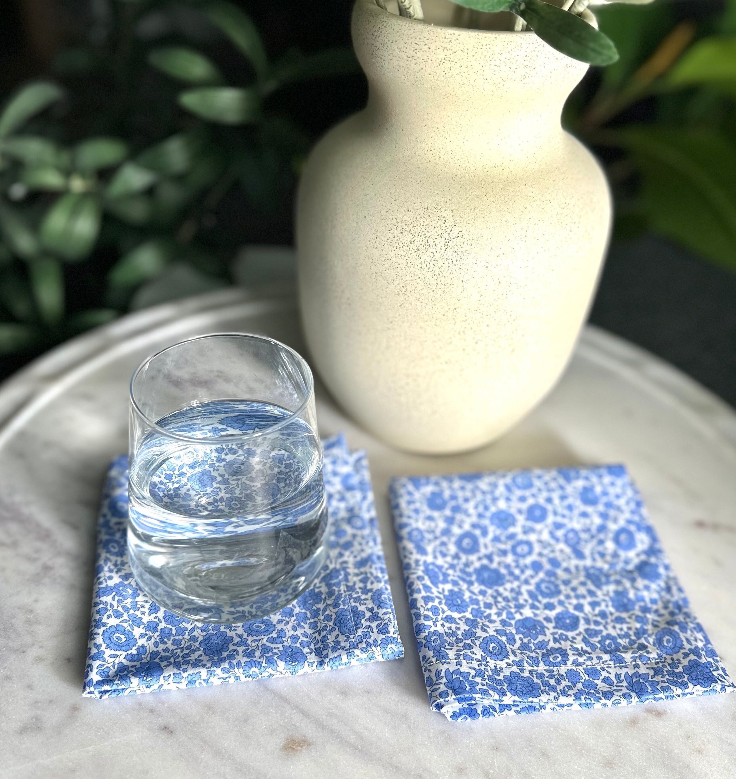 10" Liberty Blue Floral Cloth Cocktail Napkins Vintage Print Small ...