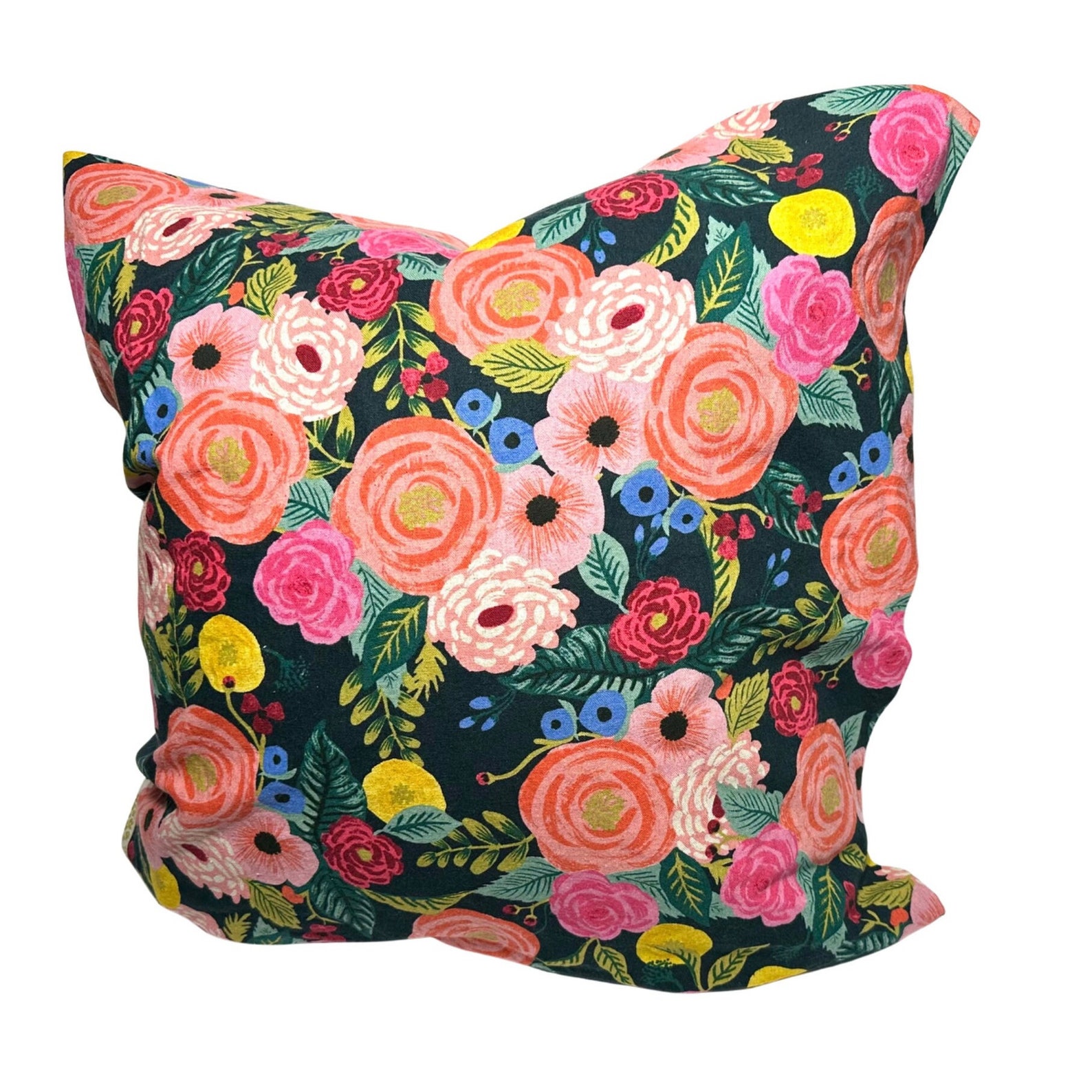 Canvas English Garden Navy Rifle Paper Co Pillow Cover Large Floral ...