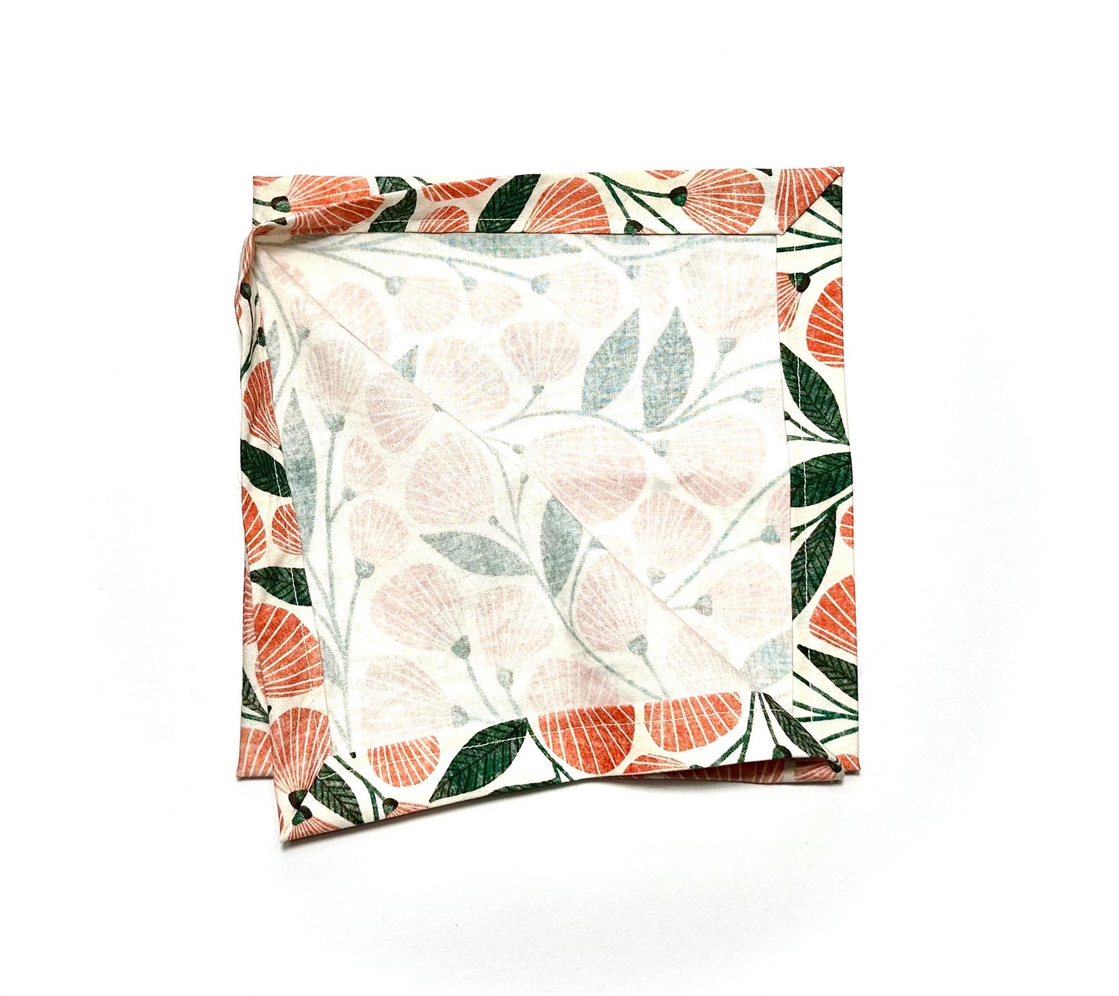 18 Amy Maccready Art Deco Peach Orange Cloth Dinner Napkins Floral ...